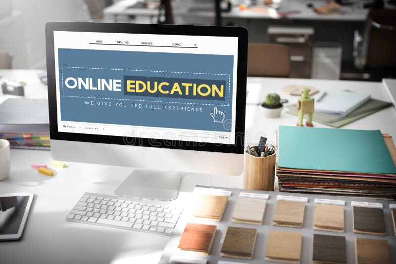 Online Education Homepage E-learning Technology Concept Stock Image ...