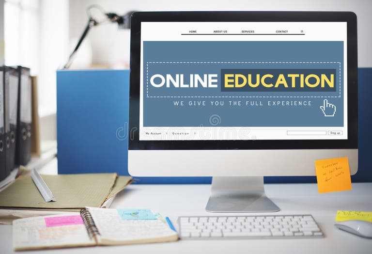 Online Education Homepage E-learning Technology Concept Stock Photo ...