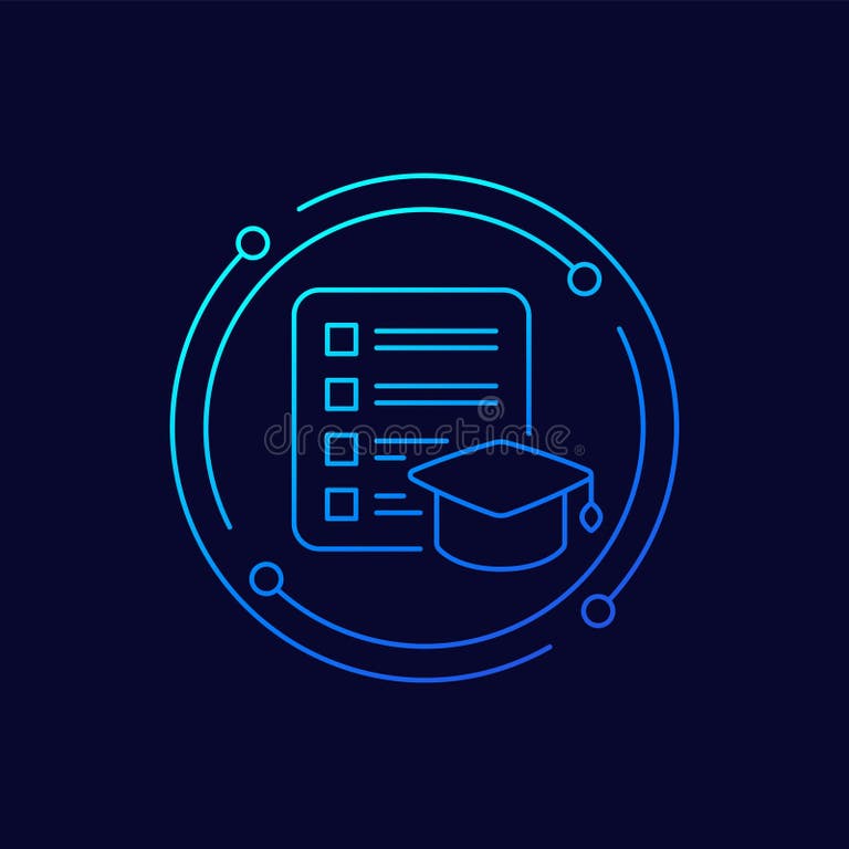 Online Education Icon, Select Topics or Learning Stock Vector ...