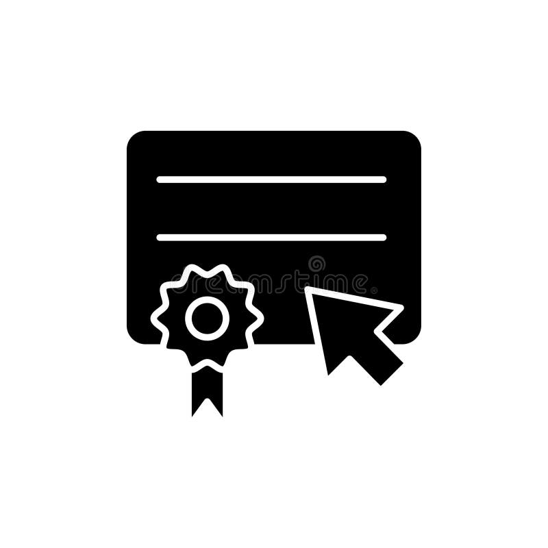 Online Education Icon Set. Course Book Webinar Vector Symbol in a Black ...