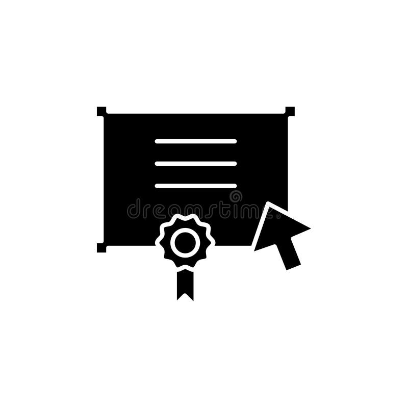 Online Education Icon Set. Course Book Webinar Vector Symbol in a Black ...