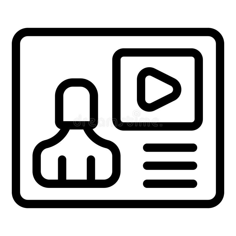 Online Education Icon Showing a Student Watching a Video Lesson Stock ...