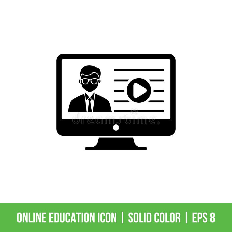 Online Education Icon Template Vector Solid Color Stock Vector ...