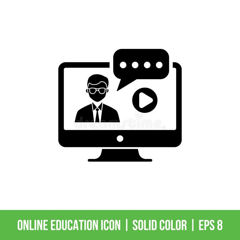 Online Education Icon Template Vector Solid Color Stock Vector ...