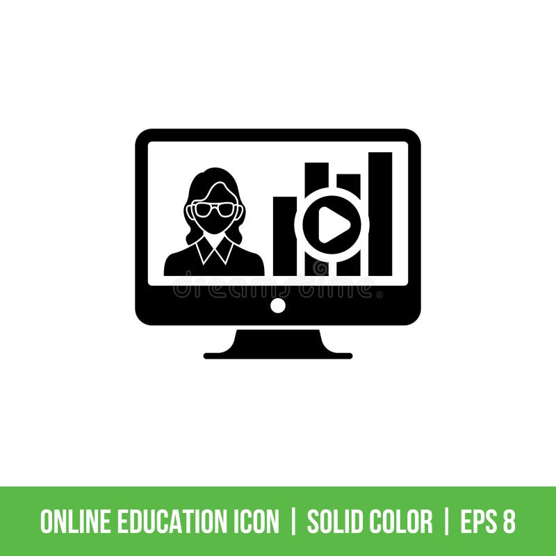 Online Education Icon Template Vector Solid Color Stock Vector ...