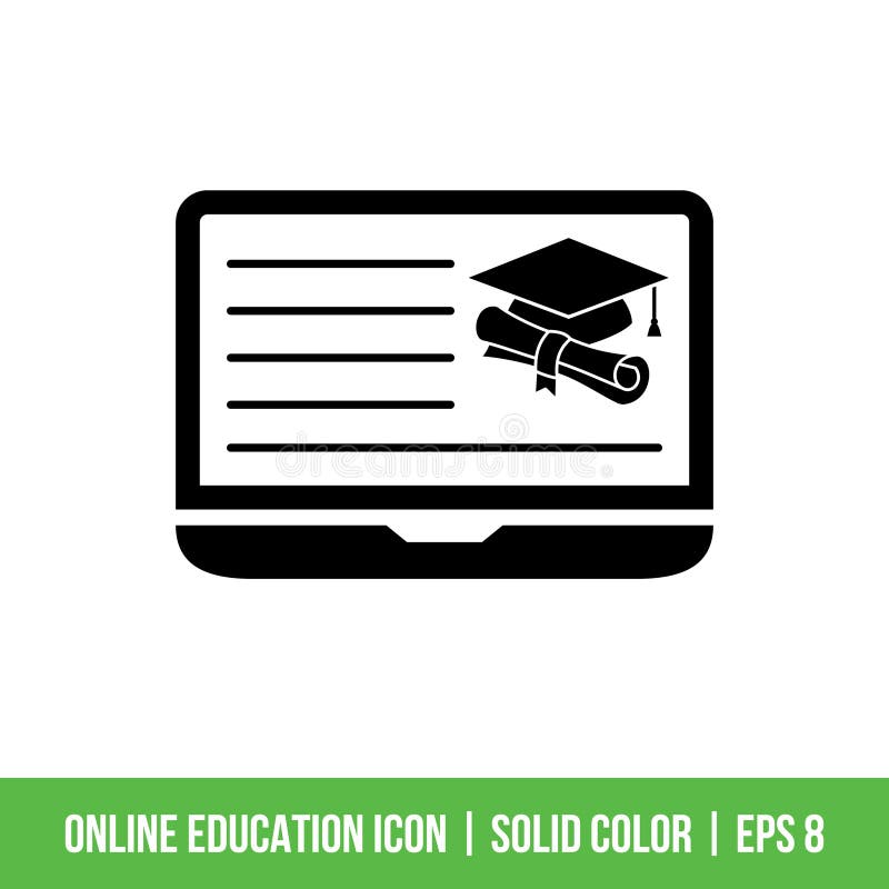 Online Education Icon Template Vector Solid Color Stock Vector ...