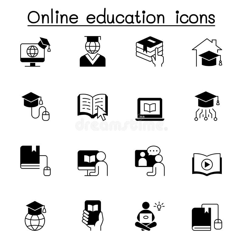 Online Education Icons Set Vector Illustration Graphic Design Stock ...