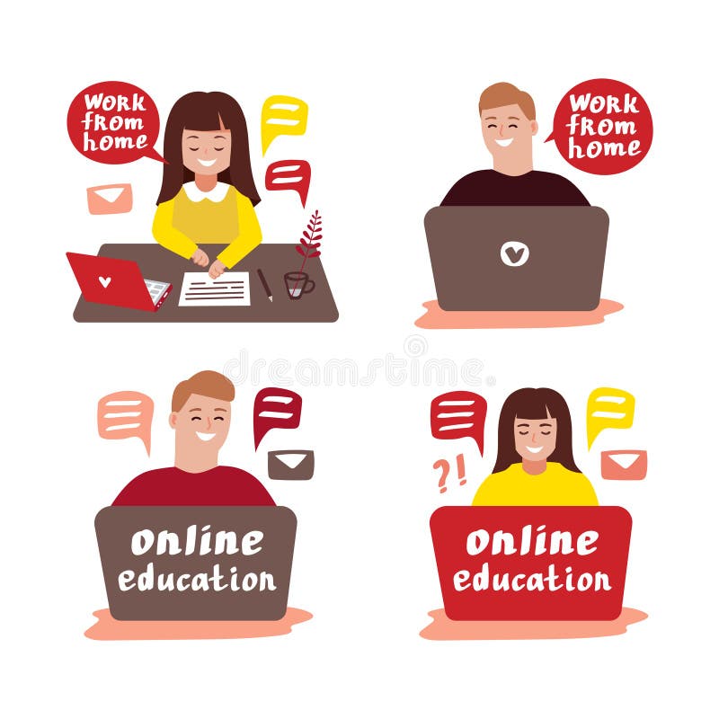 Online Education Illustration 2 Stock Vector - Illustration of internet ...