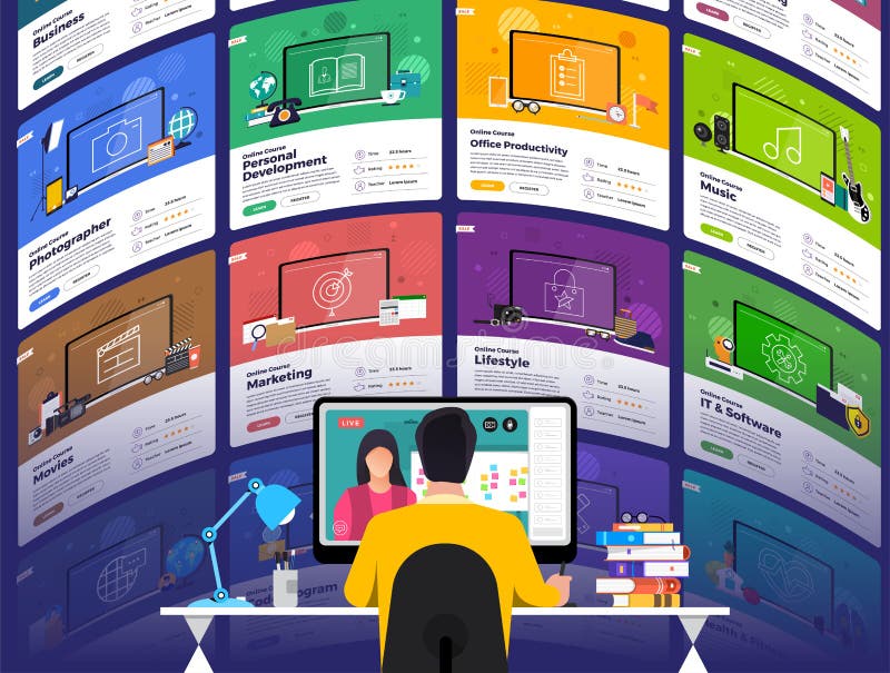 Online Education 04 stock illustration. Illustration of concept - 180348992