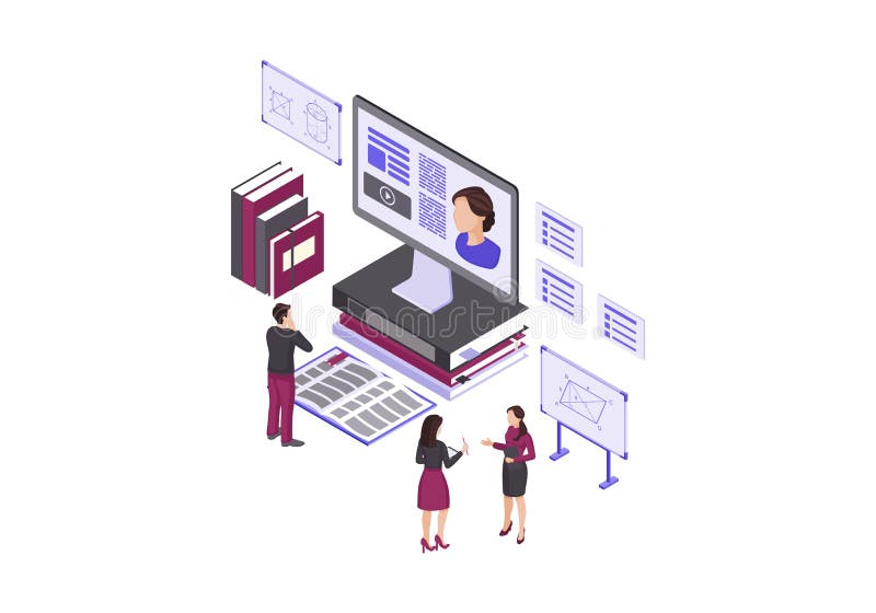 Online Education 2D Vector Isolated Illustration Set Stock Vector ...