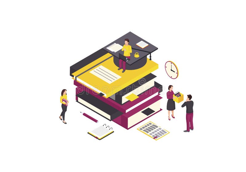 Online Education 2D Vector Isolated Illustration Set Stock Vector ...