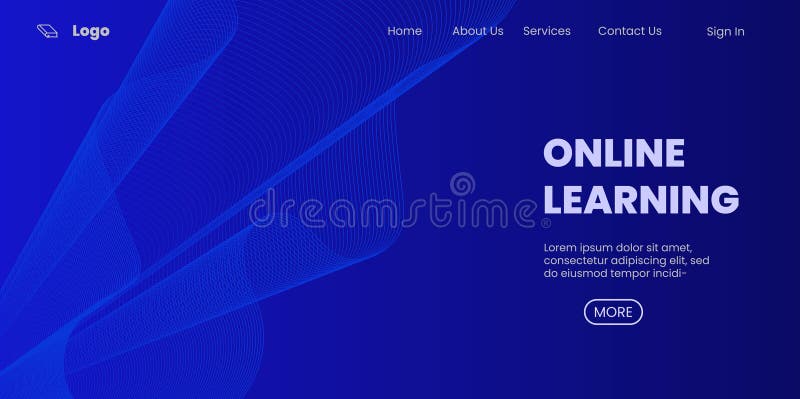 Online Education Landing Page Template. Abstract Background for E ...