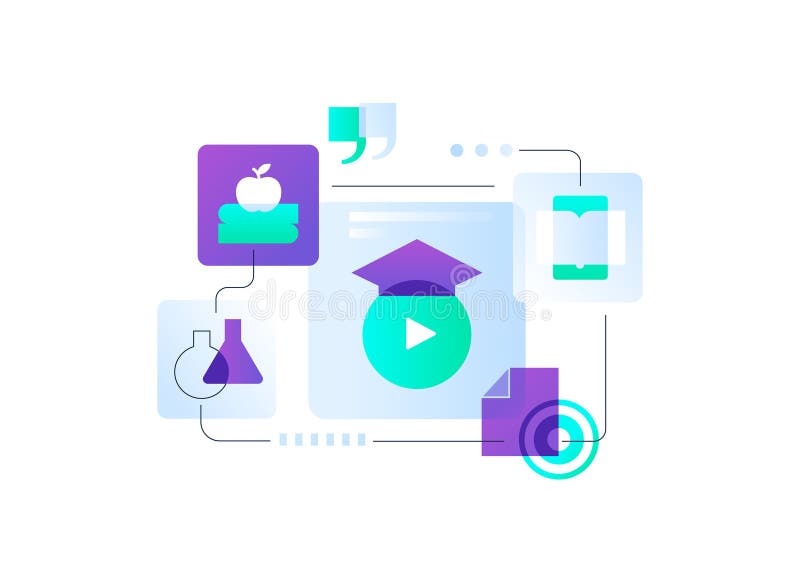 Online Education and Learning - Flat Design Style Illustration Stock ...
