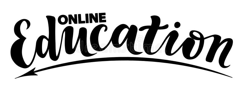 Online Education Lettering Design Stock Vector - Illustration of ...
