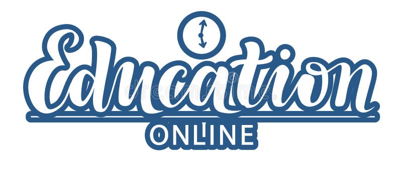 Online Education Lettering Design Stock Vector - Illustration of clock ...
