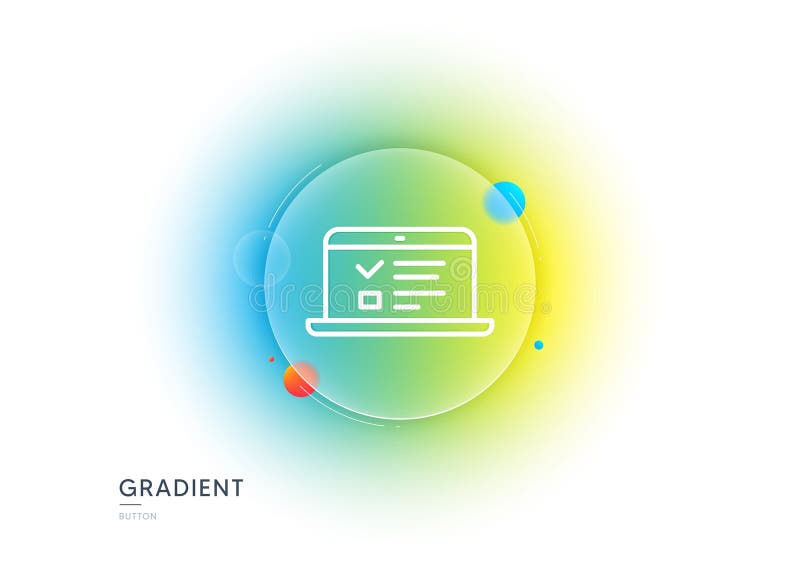 Online Education Line Icon. Notebook Sign. Gradient Blur Button. Vector Stock Vector ...