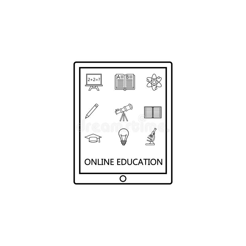 Online Education Glyph Icon Set, Distance Learning Symbols Collection ...