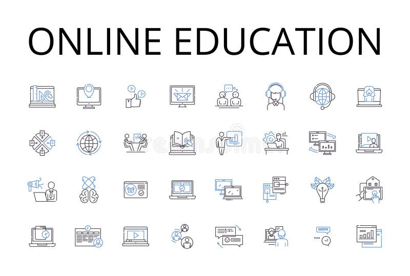 Online Education Line Icons Collection. Digital Learning, E-Learning ... Online Education Line Icons Collection. Digital Learning, E-Learning ...