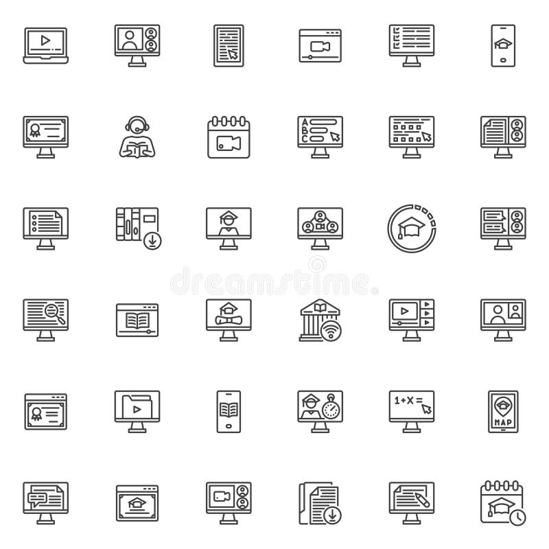 Online Course Symbols Stock Illustrations – 1,130 Online Course Symbols ...