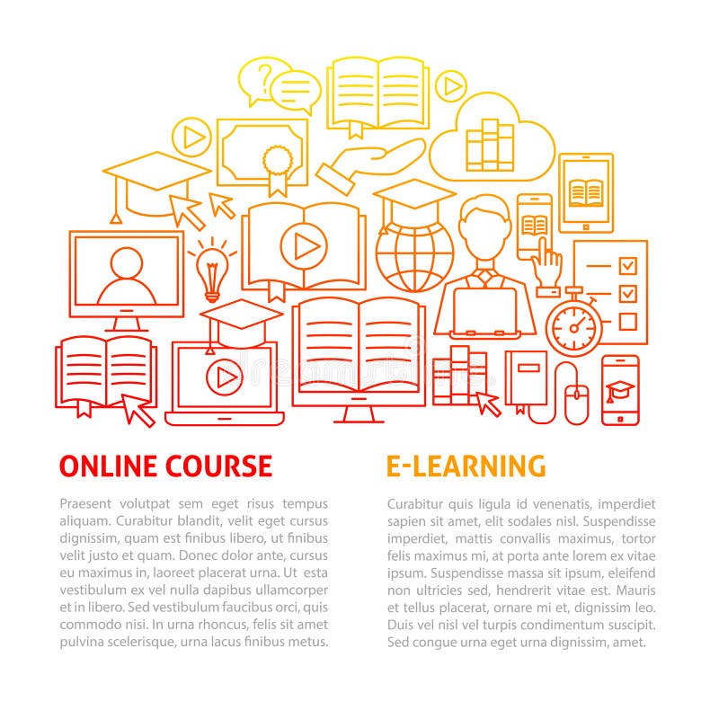 Online Education Flat Infographic Concept Stock Vector - Illustration ...