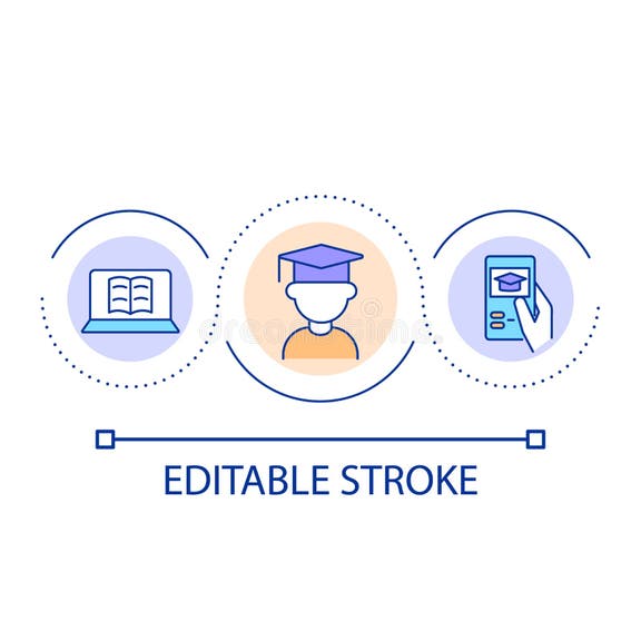 Online Education Loop Concept Icon Stock Vector - Illustration of elearning, linear: 257265227
