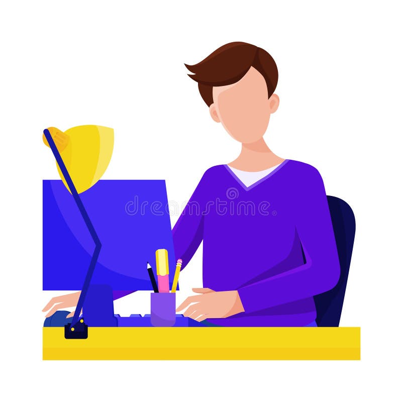 Online Education. Man is Learning Using Computer. Online Courses ...