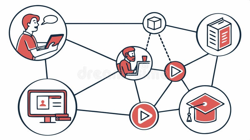 Online Education Network, Depicting Digital Learning and E,study ...