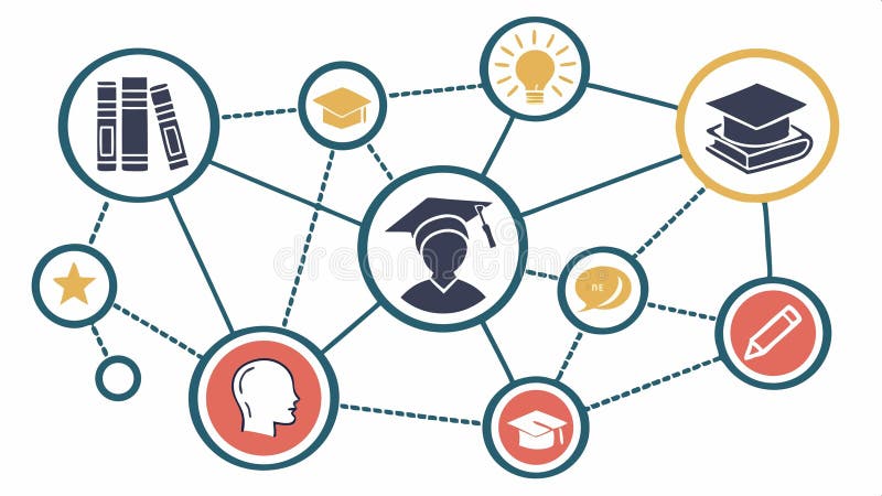 Online Education Network, Digital Learning, Virtual Classroom, E,learning Tools Vector Design ...