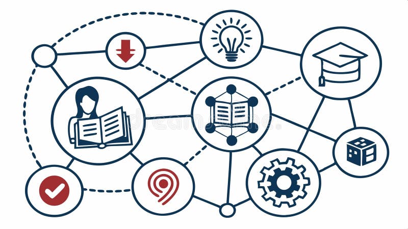 Online Education Network, E,learning and Digital Classroom Vector ...