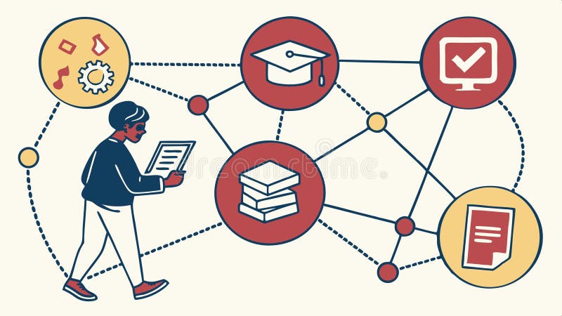 Online Education Network: E,learning, Study, Digital Vector Design ...