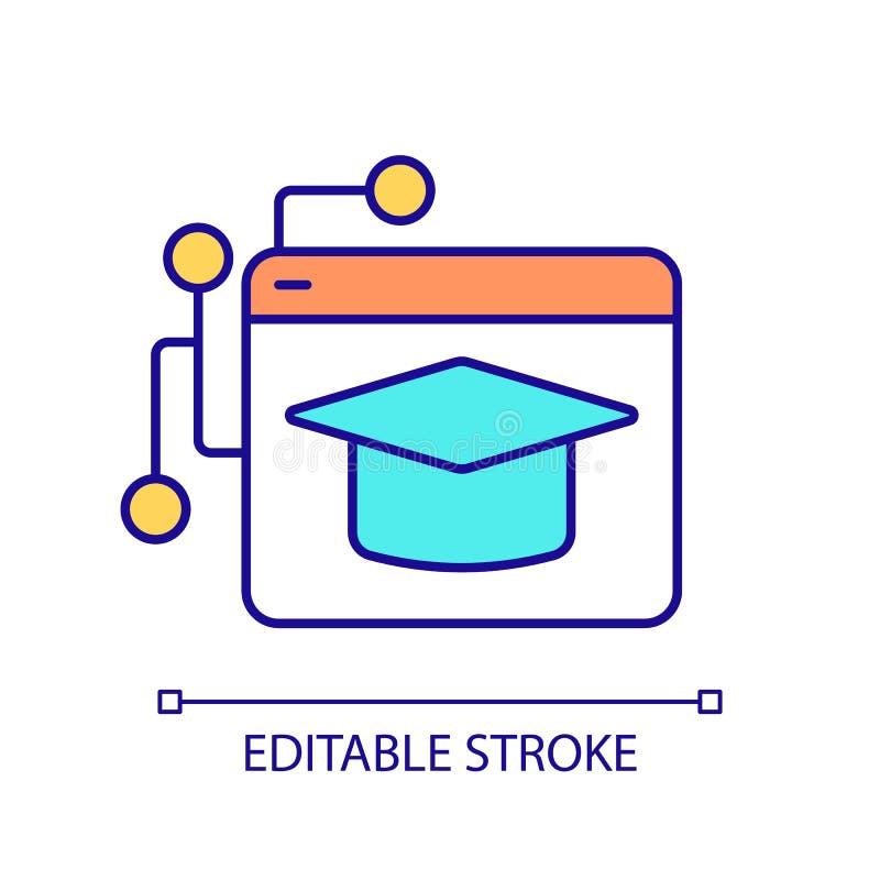 Online Education Network RGB Color Icon Stock Vector - Illustration of ...