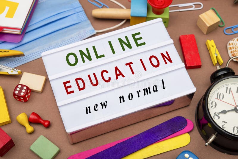 Online Education is the New Normal Sign Stock Photo - Image of study ...