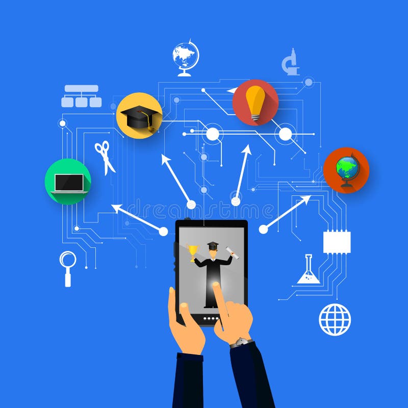 Online Education, Online Learning Stock Illustration - Illustration of ...