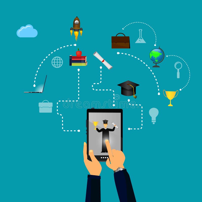 Online Education, Online Learning Stock Illustration - Illustration of ...