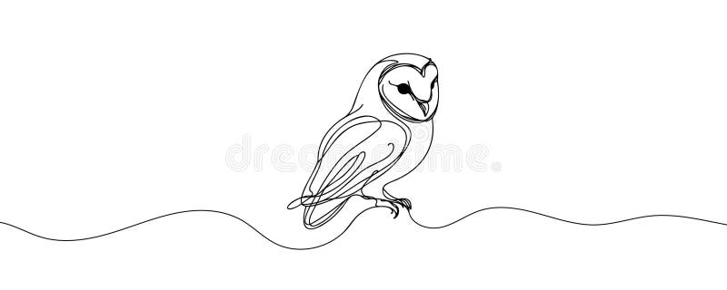 Online Education Owl One Line Graduation Concept. E-learning Training ...