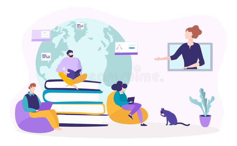 Online Education Process Modern Laptop Digital Gadget Internet Remote ...