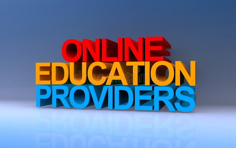Online Education Providers on Blue Stock Illustration - Illustration of ...