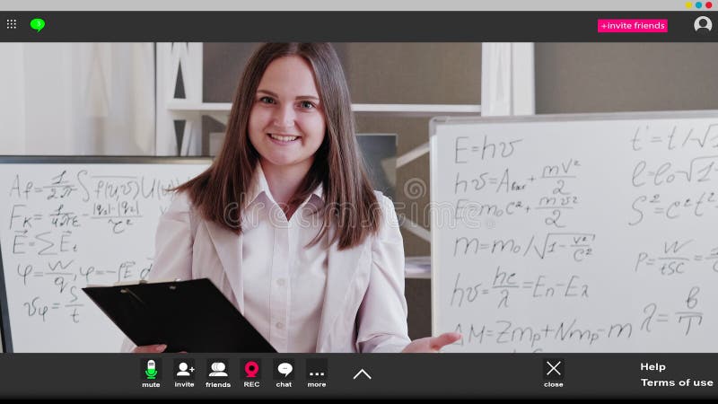 Online Education Remote Lecture Teacher Explaining Stock Video - Video of video, interior: 251154451