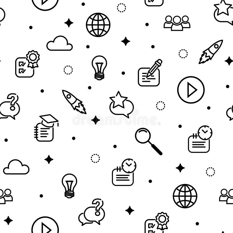 Online Education Seamless Pattern Stock Vector - Illustration of class ...