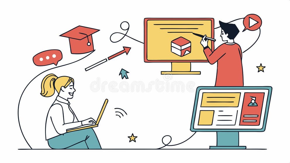 Online Education Setup, Student Learning, Digital Study, E,learning ...