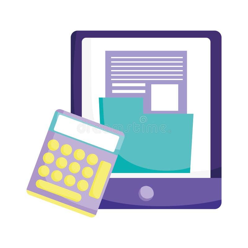 Smartphone with Calculator App, Vector Realistic Illustration Stock ...