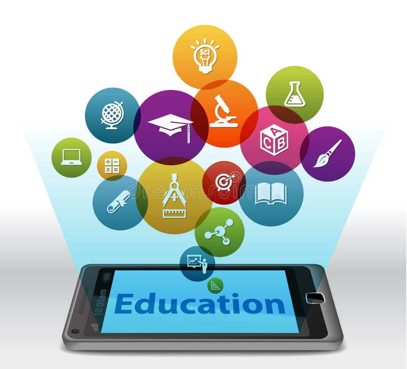 Online Education on Smartphone Stock Illustration - Illustration of ...