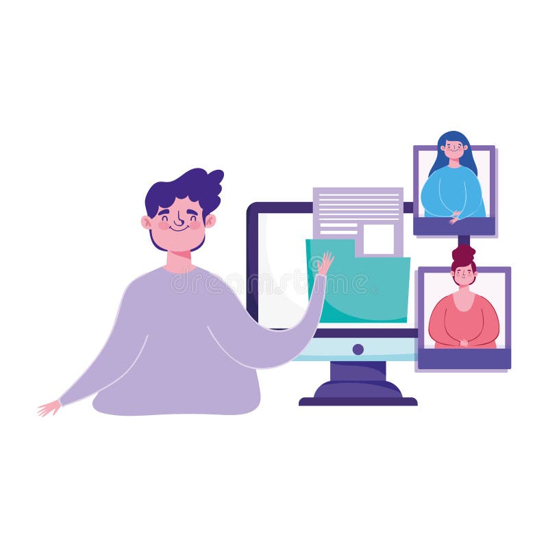 Online Education, Student Boy Girl Teacher Computer Information ...