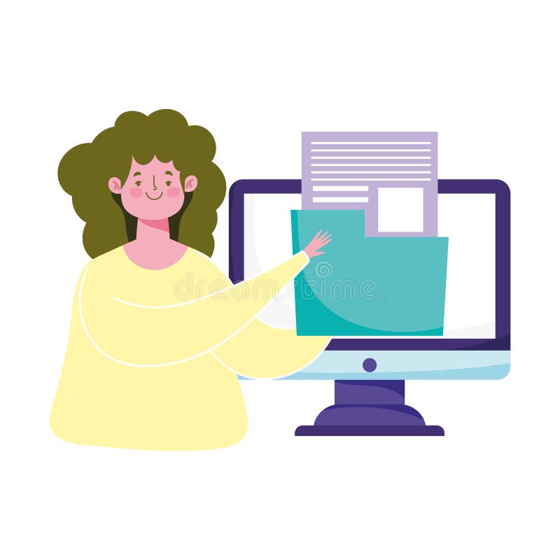 Online Education, Student Computer Folder Archive Data Digital Stock ...