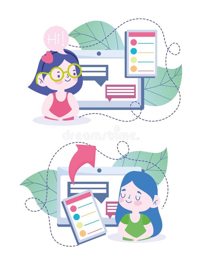 Online Education, Student Girls Tablet Computer Course Learn, Website ...