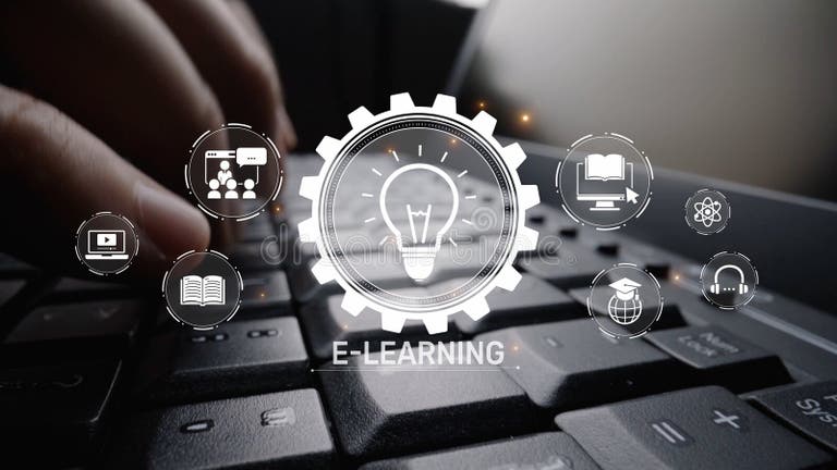 Online Education System for Remote Learning and Virtual Study Muxer Stock Photo - Image of ...