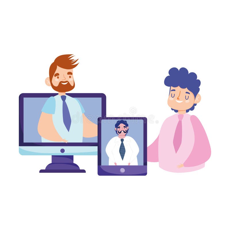 Online Education Teacher Student Computer Smartphone Class Stock Vector ...