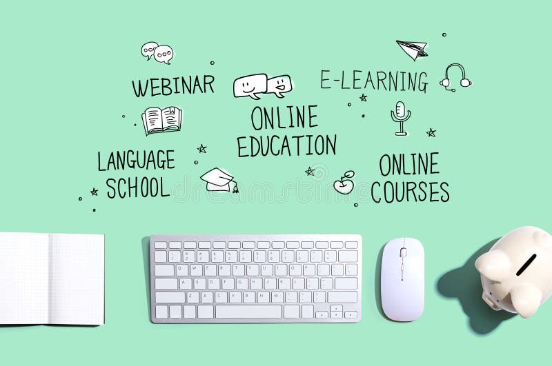 Online Education Theme with a Computer Keyboard Stock Photo - Image of ...