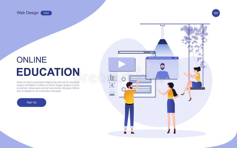 Online Education, Training and Courses, Learning Stock Vector - Illustration of abstract ...