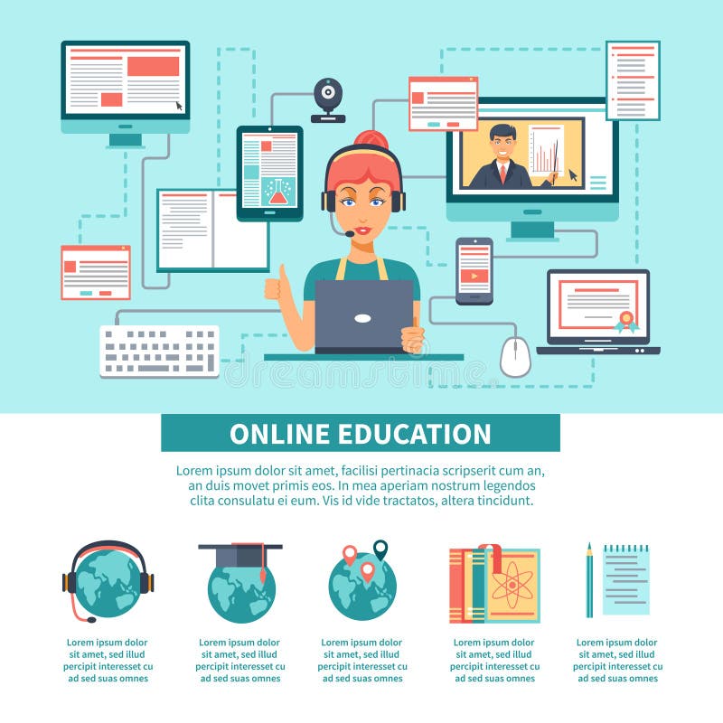 Online Education Training Infographics Stock Vector - Illustration of ...
